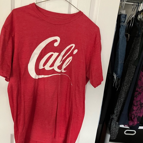 Savvy | Shirts | Cali Red Slub Knit Graphic Print Tshirt | Poshmark